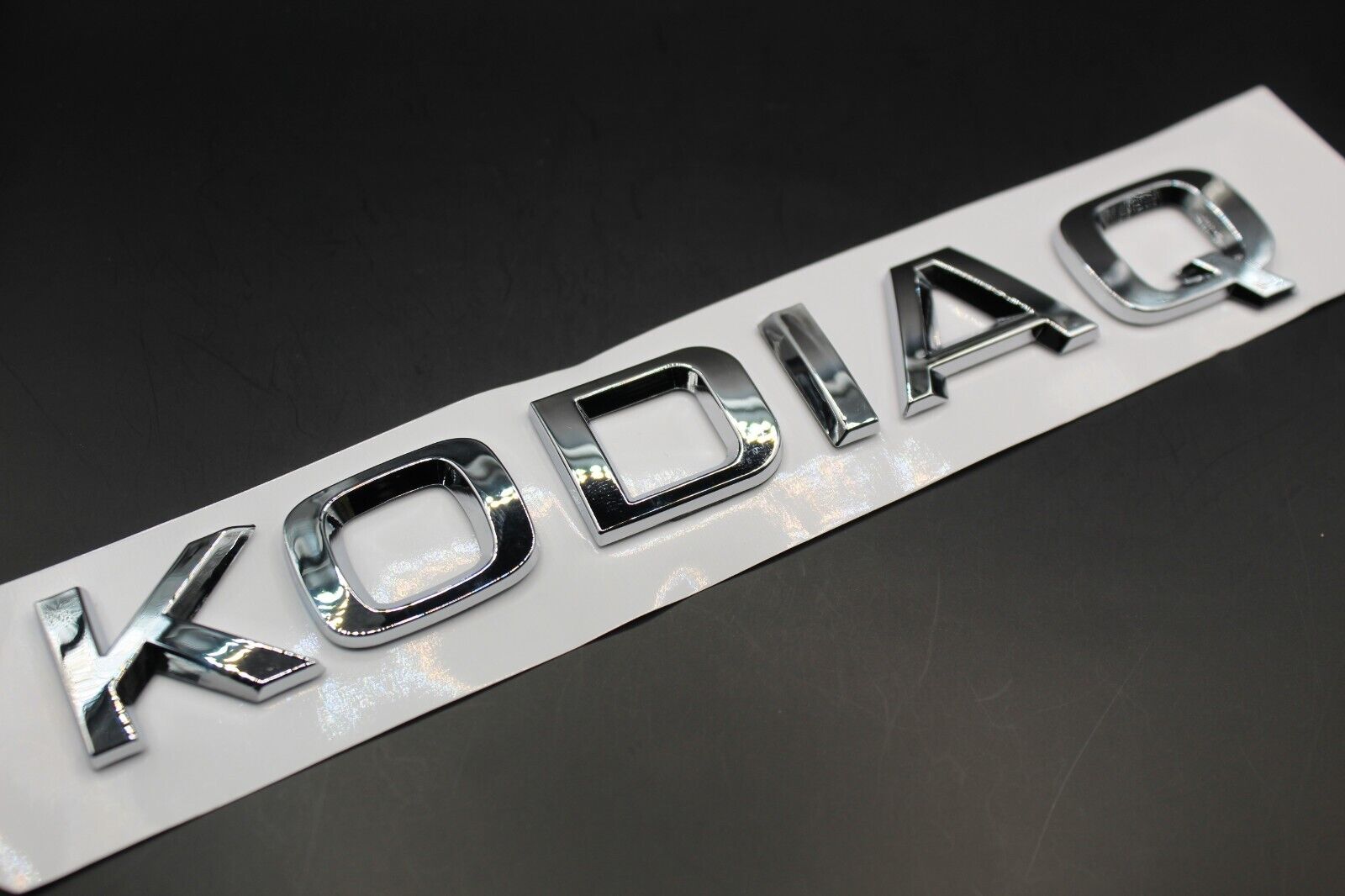 Gloss Black/Chrome Silver KODIAQ CAPITAL LETTERS For SKODA Badge Rear