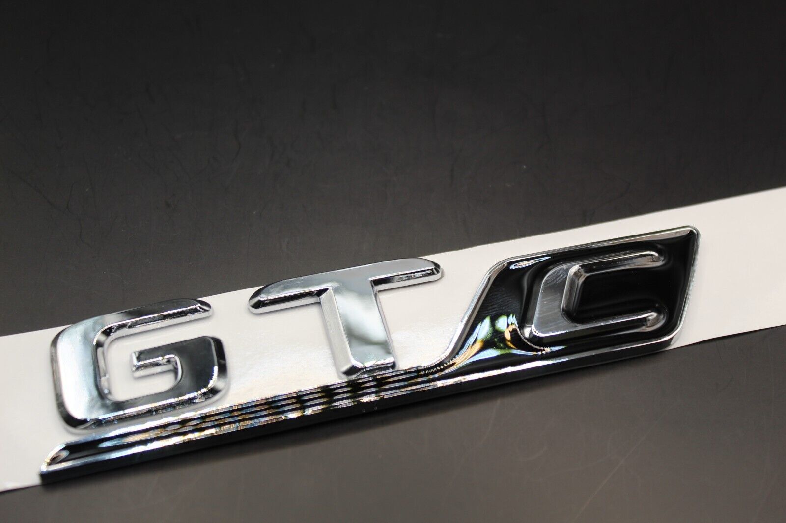 Gloss Black/Chrome Silver GTC GT C LETTERS Badge Rear Boot Tailgate Fo