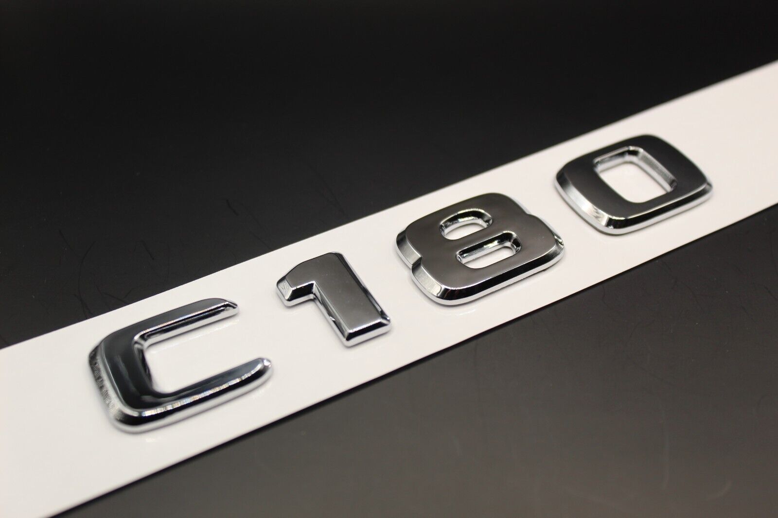 Gloss Silver Chrome C180 C 180 Car Letter Badge Rear Boot Emblem For M